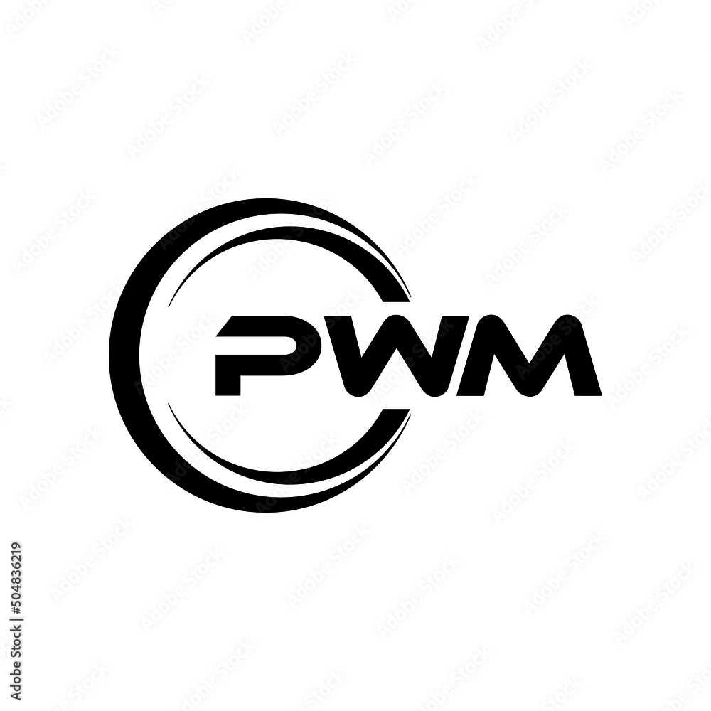 Vecteur Stock PWM letter logo design with white background in ...