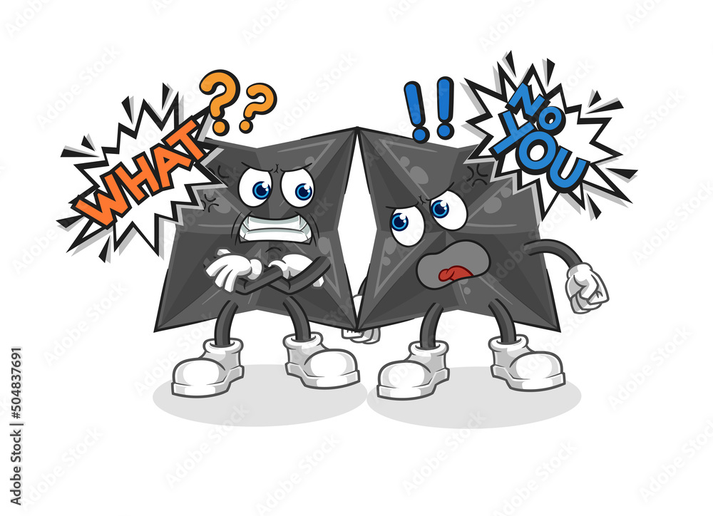 shuriken arguing each other cartoon vector Stock Vector | Adobe Stock