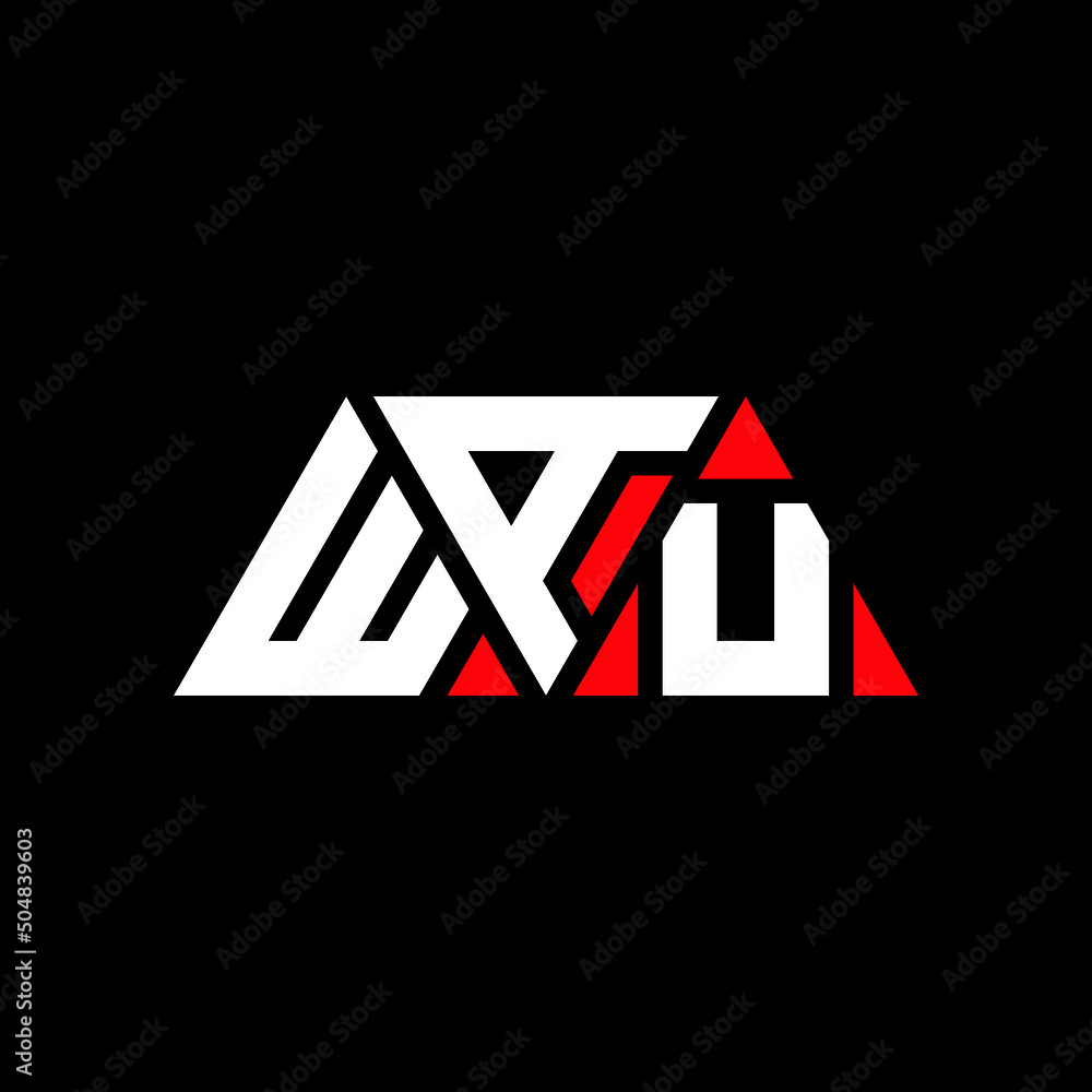 WAU triangle letter logo design with triangle shape. WAU triangle logo ...