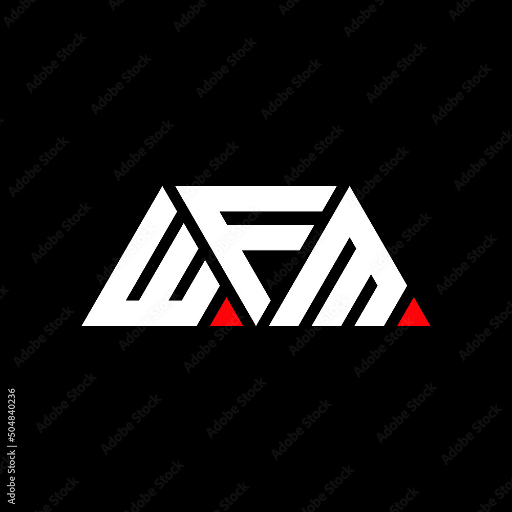 WFM triangle letter logo design with triangle shape. WFM triangle logo ...