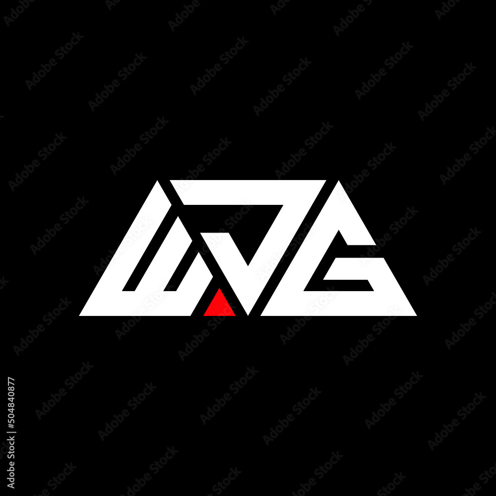 Vetor de WJG triangle letter logo design with triangle shape. WJG ...