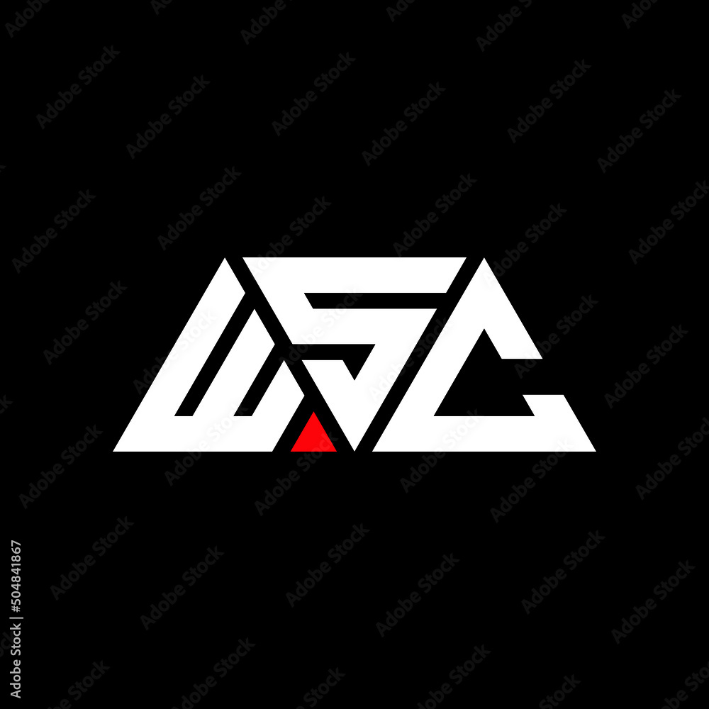 WSC triangle letter logo design with triangle shape. WSC triangle logo ...