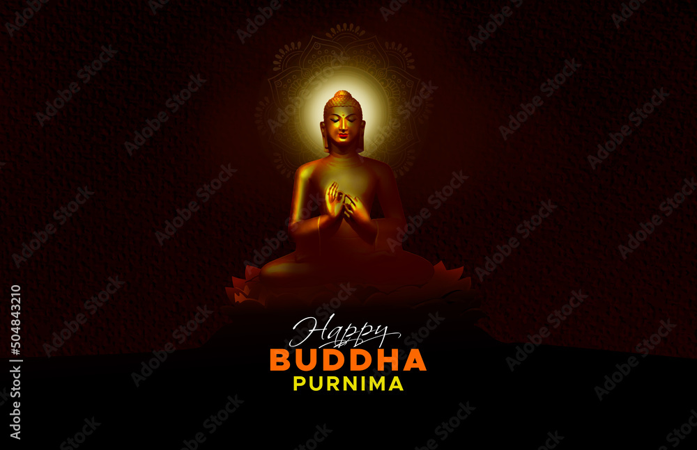 Buddha Purnima or Happy Vesak Day banner design. Mahatma buddha Yoga ...