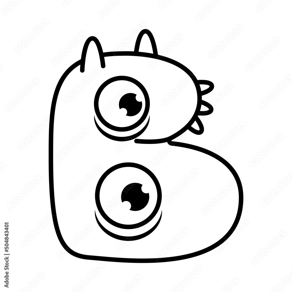 Monster alphabet coloring page book. Coloring page english alphabet for ...