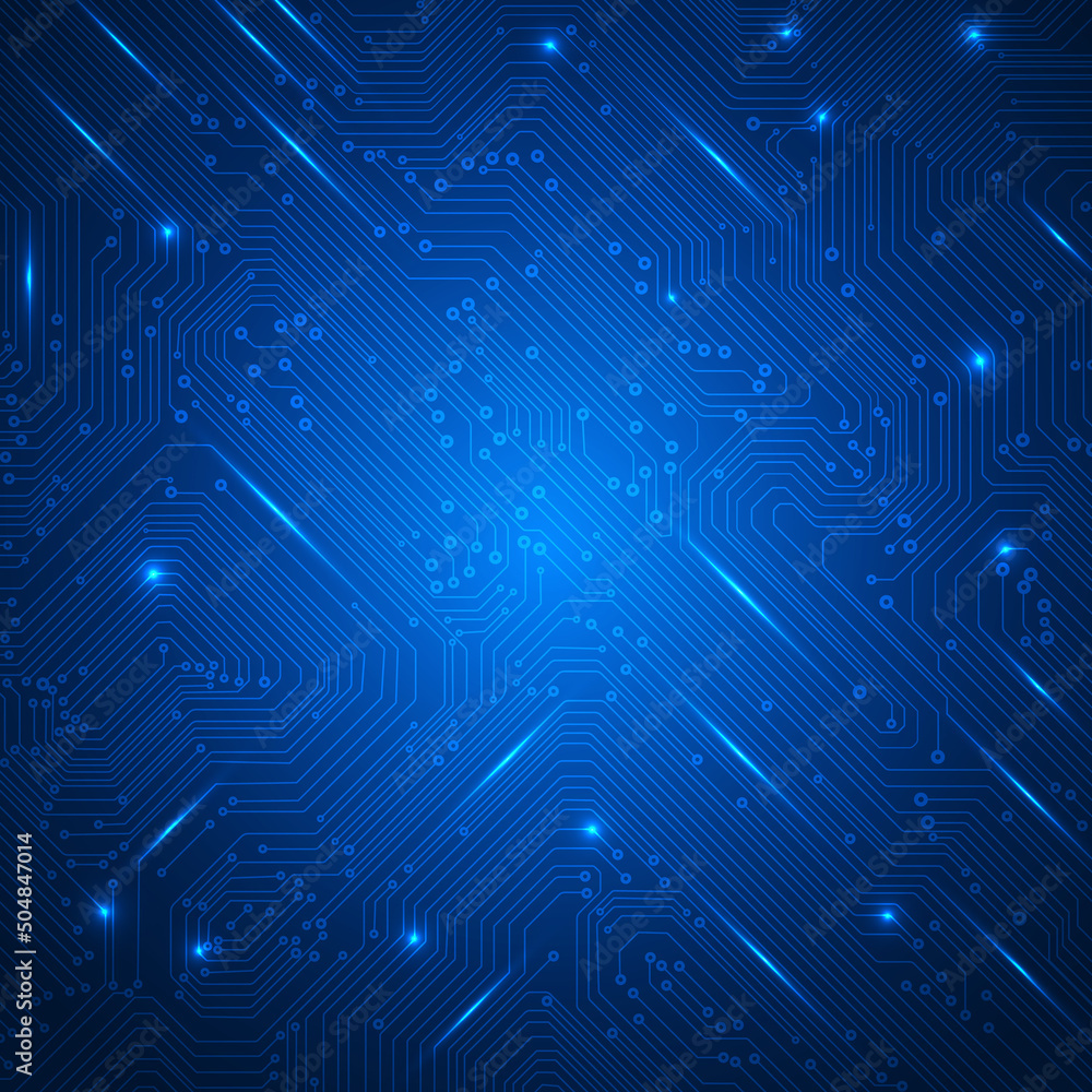 Abstract blue technology circuit board electronic pattern lines vector ...