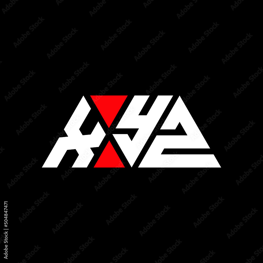 XYZ triangle letter logo design with triangle shape. XYZ triangle logo ...