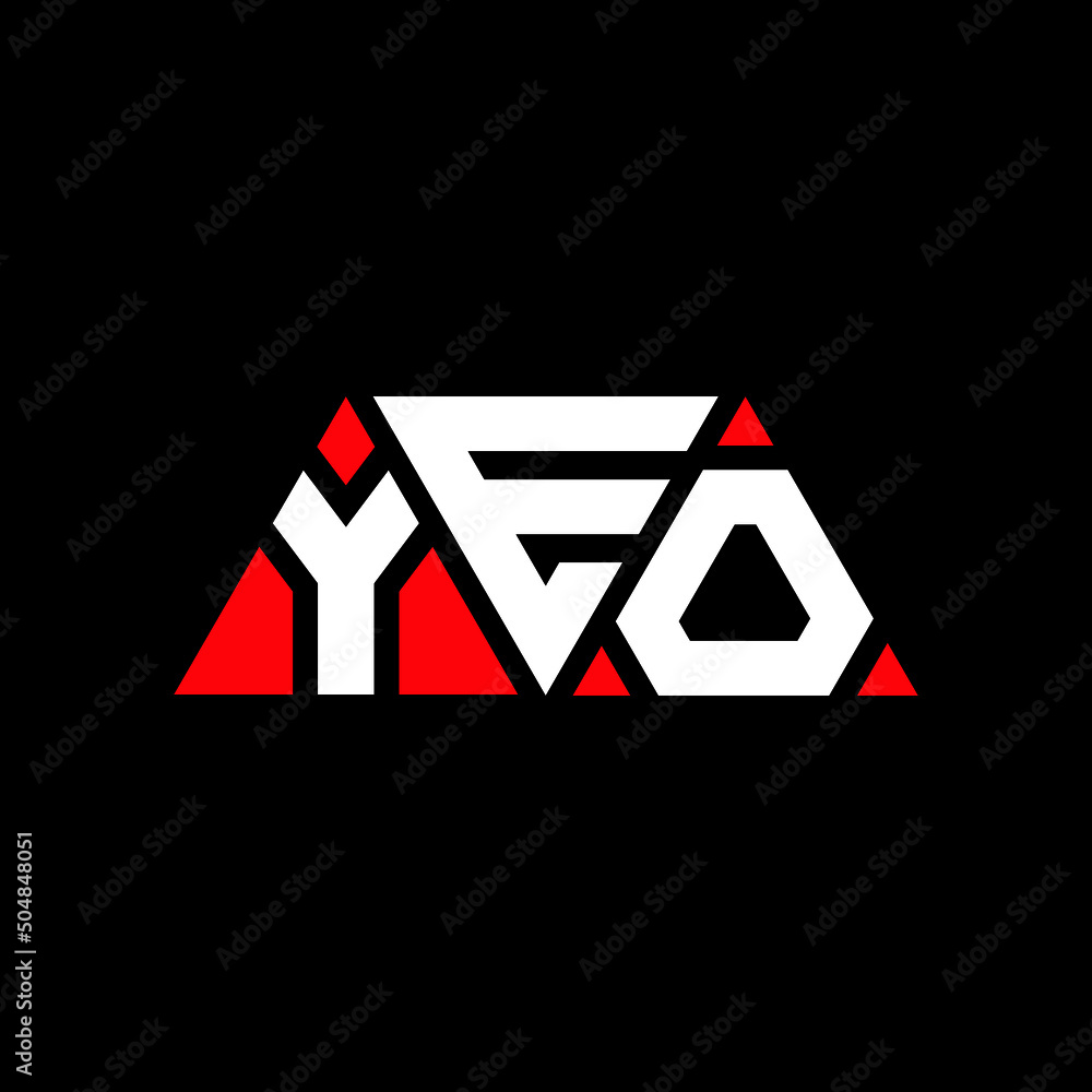 YEO triangle letter logo design with triangle shape. YEO triangle logo ...