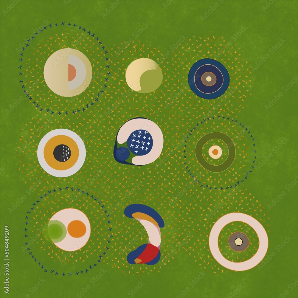 abstract illustration of the planets of the solar system Stock ...