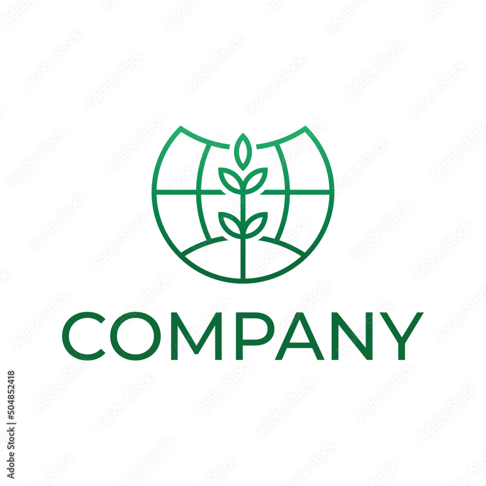 green globe logo design Stock Vector | Adobe Stock