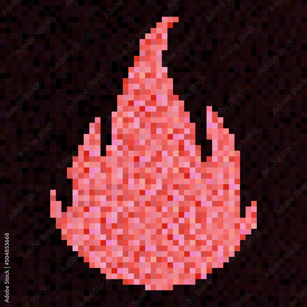 red fire pixel art abstract background Stock Vector | Adobe Stock