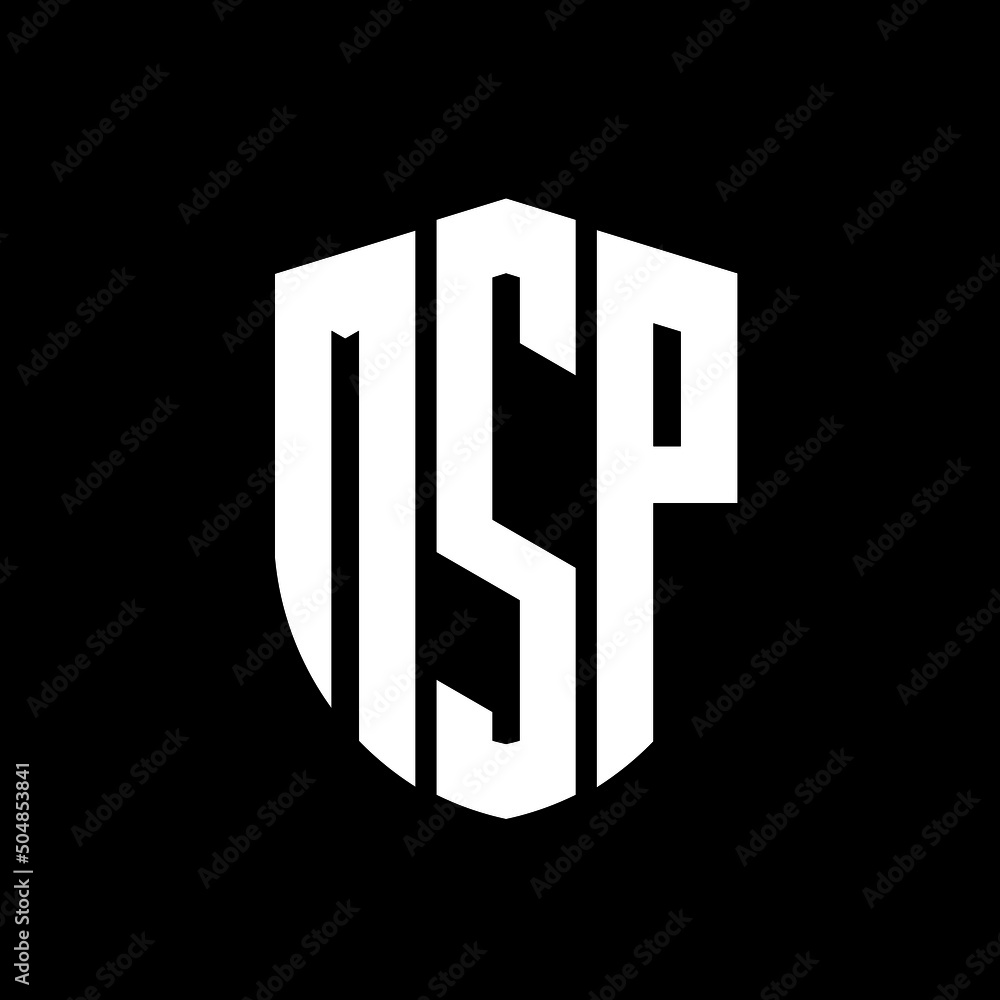 MSP letter logo design. MSP modern letter logo with black background ...