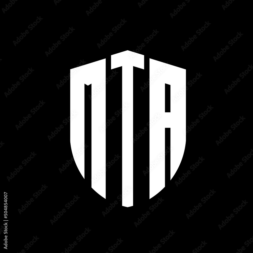 MTA letter logo design. MTA modern letter logo with black background ...