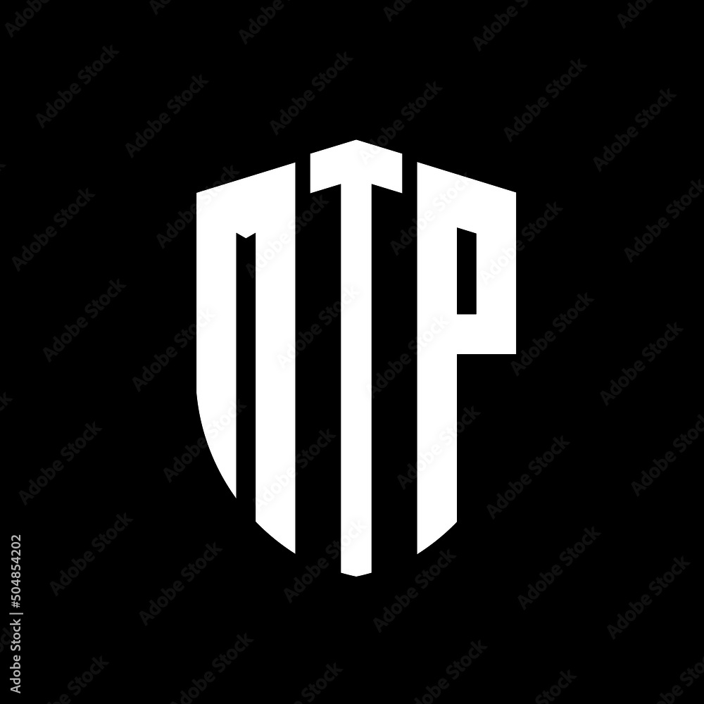 MTP letter logo design. MTP modern letter logo with black background ...