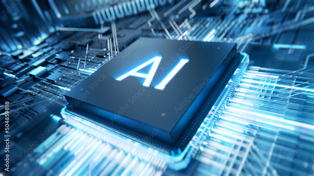 Poster 3D Illustration: Advanced Mobile Microprocessor Connecting with ...