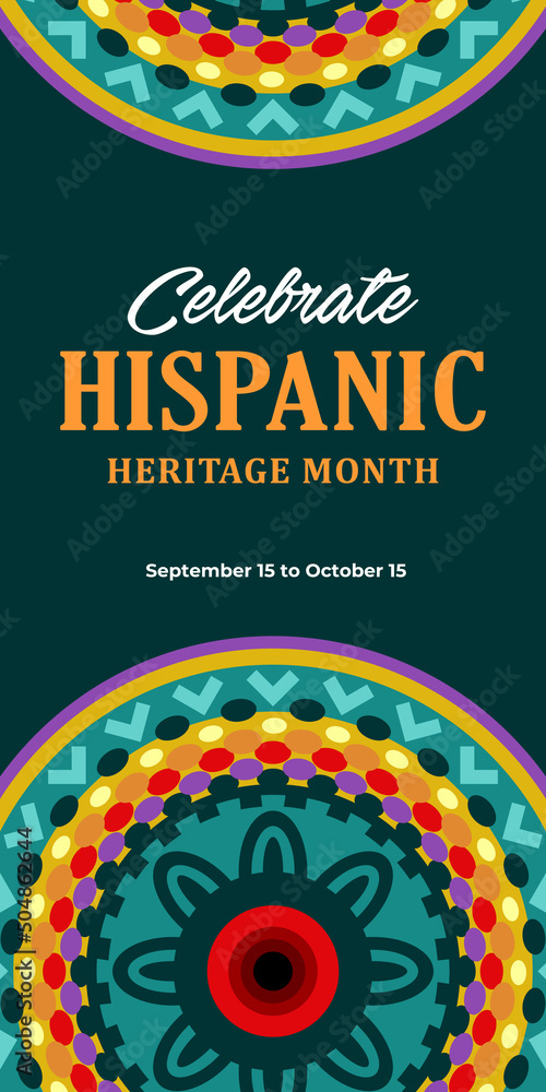 Hispanic heritage month. Vector vertical web banner, poster, card for ...