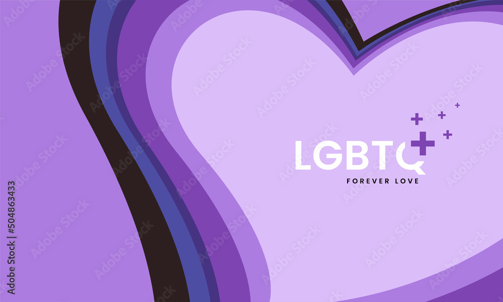 LGBTQ plus Colorful rainbow heart shape background design for LGBTQ ...