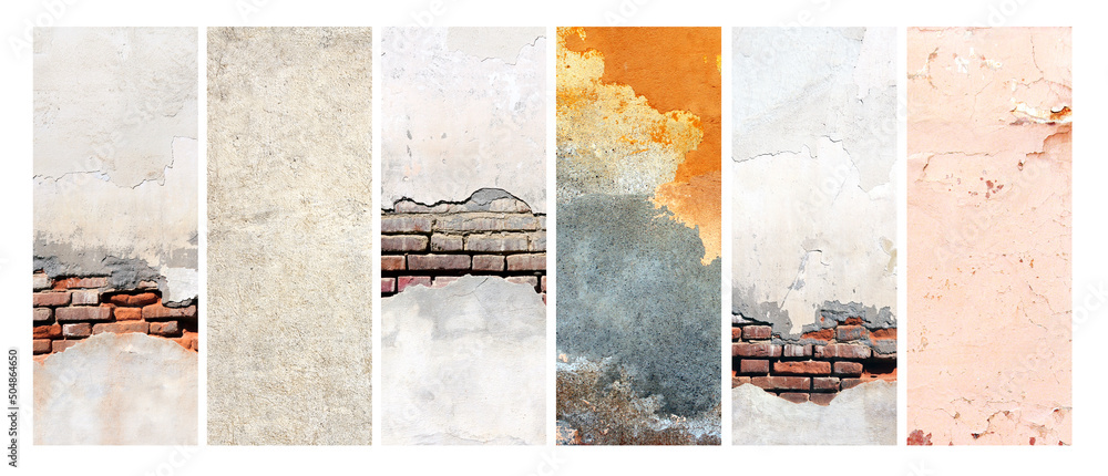 Poster Collection of vertical or horizontal banners with textures of ...