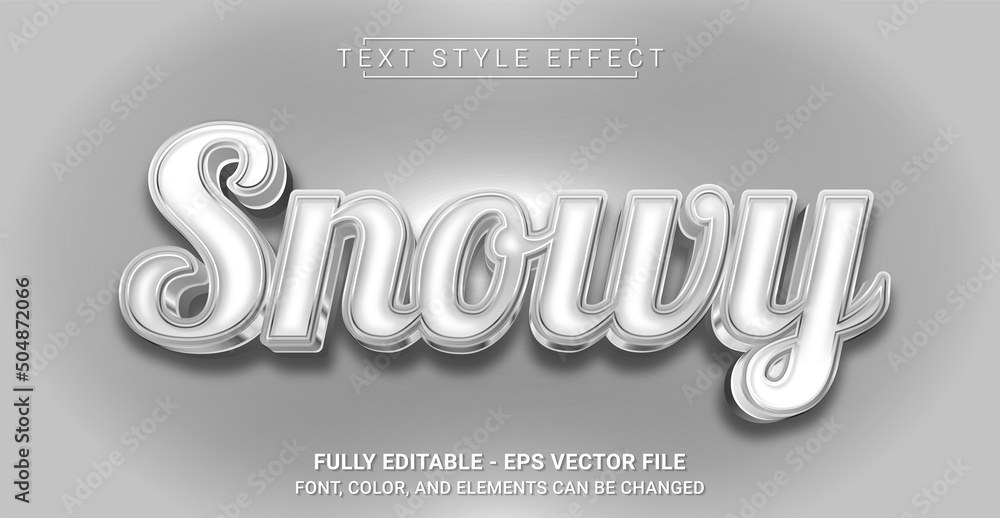 Snowy Text Style Effect. Editable Graphic Text Template. Stock Vector ...