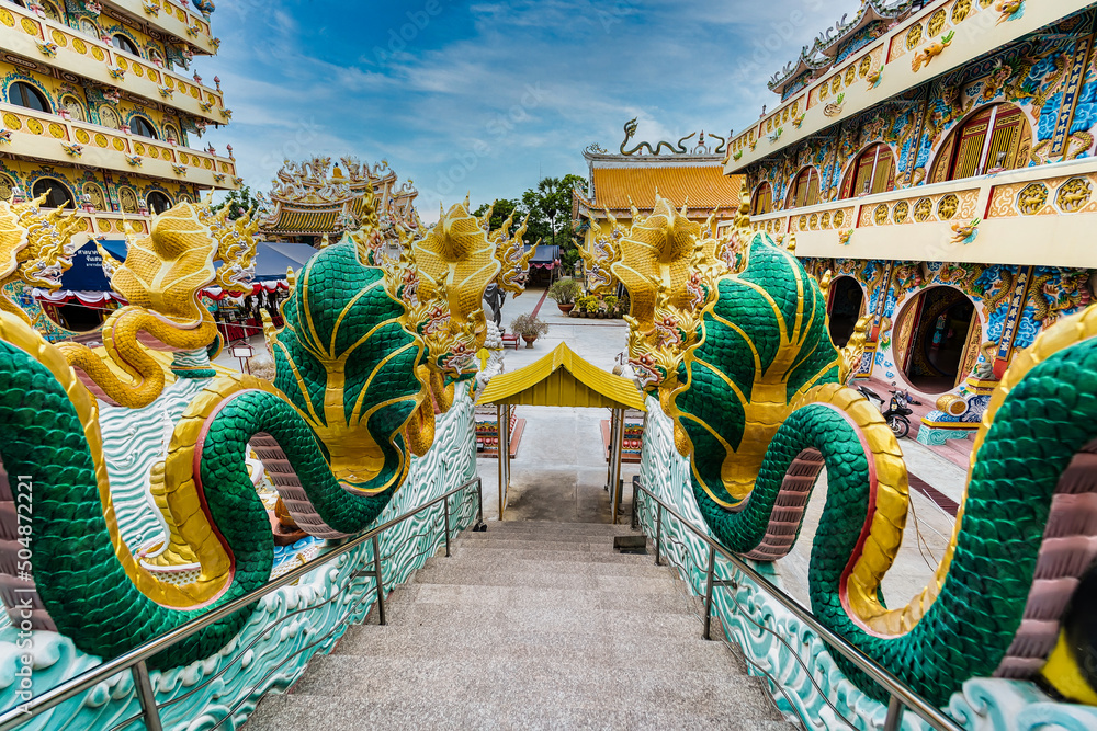 Nakhon Sawan, Thailand - March, 23, 2022 : Shrine Serpent king Chan Sen ...