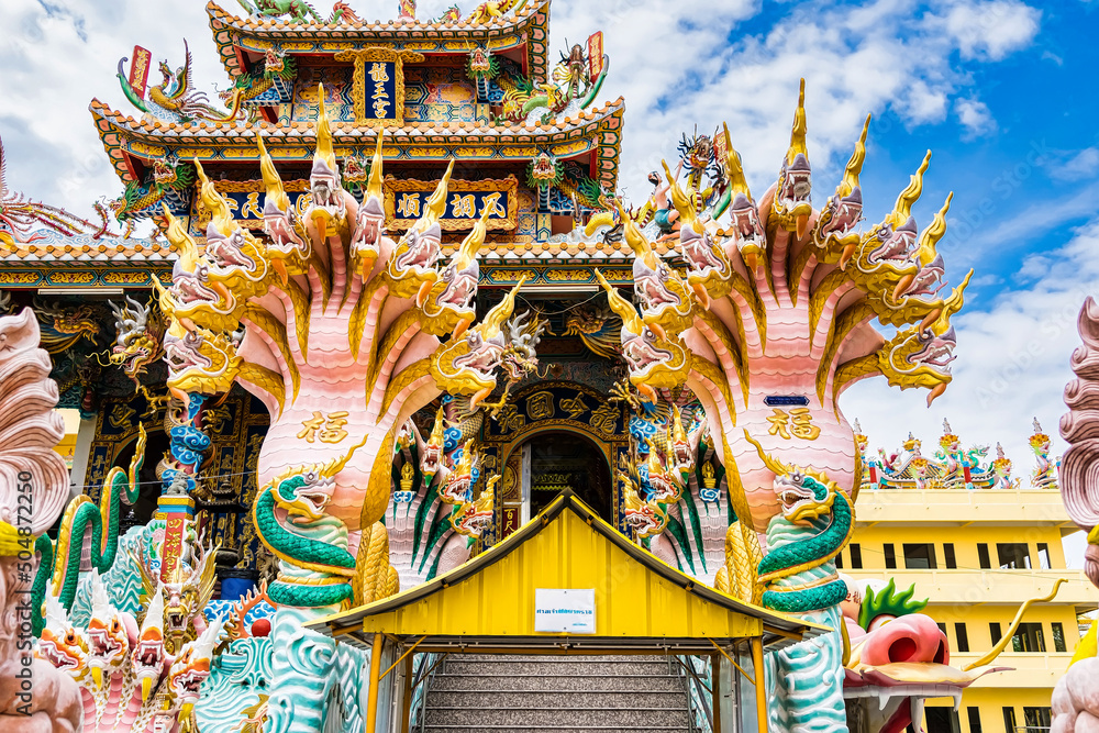 Nakhon Sawan, Thailand - March, 23, 2022 : Shrine Serpent king Chan Sen ...