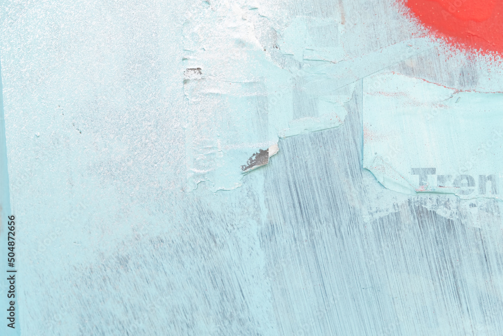 Blue and red graffiti spray paint over the street poster background ...