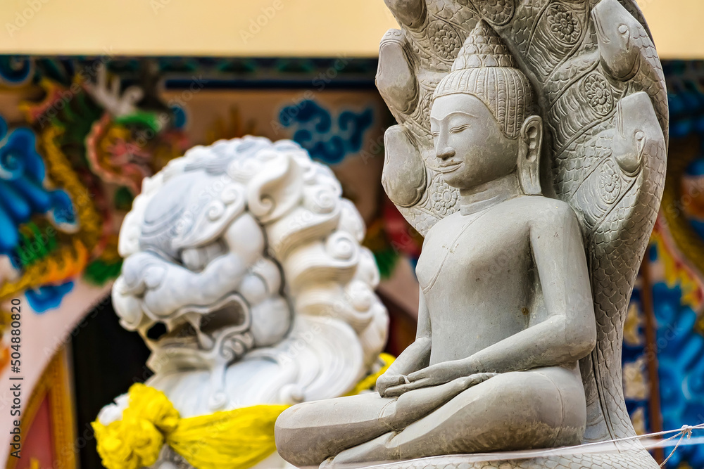 Nakhon Sawan, Thailand - March, 23, 2022 : Shrine Serpent king Chan Sen ...