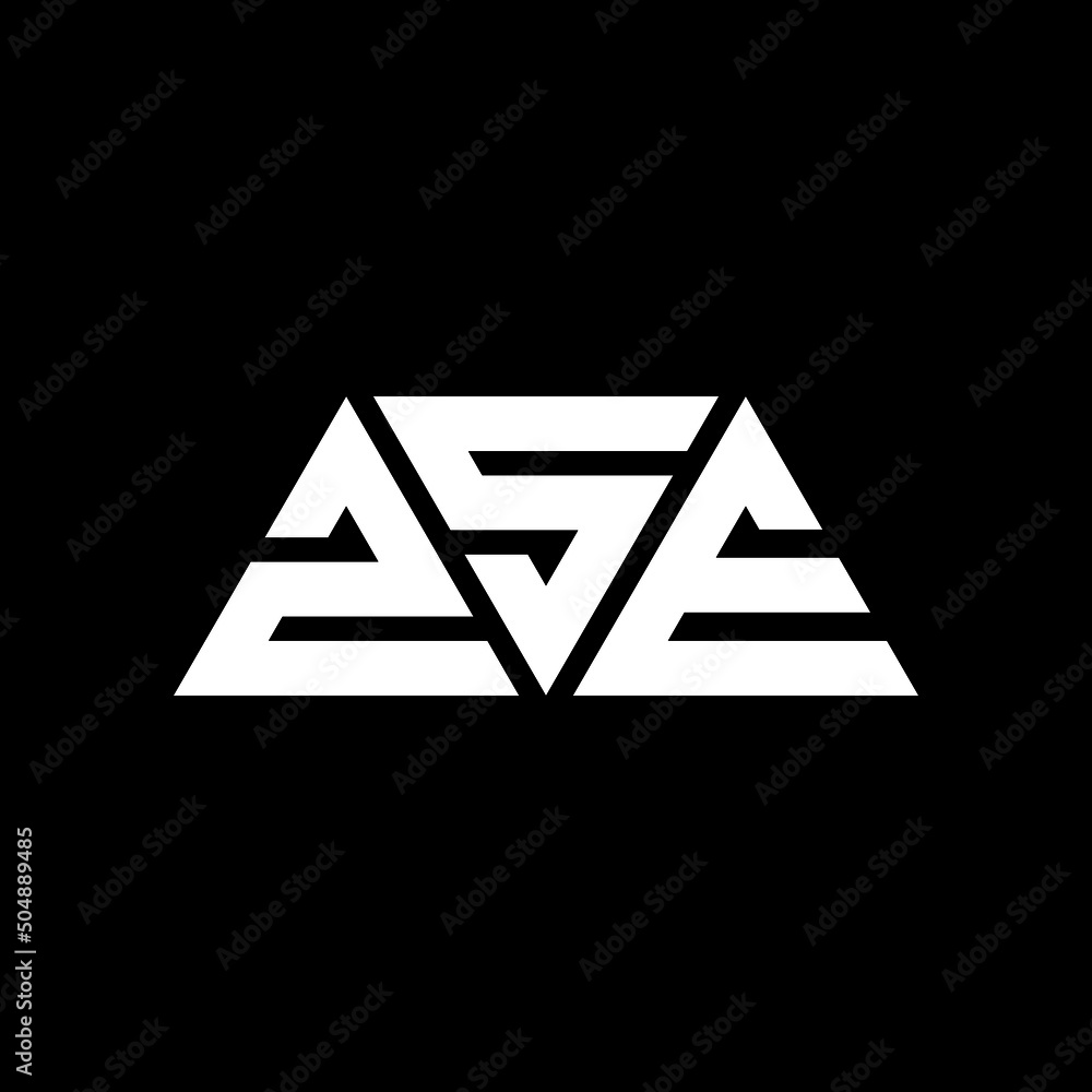 ZSE triangle letter logo design with triangle shape. ZSE triangle logo ...