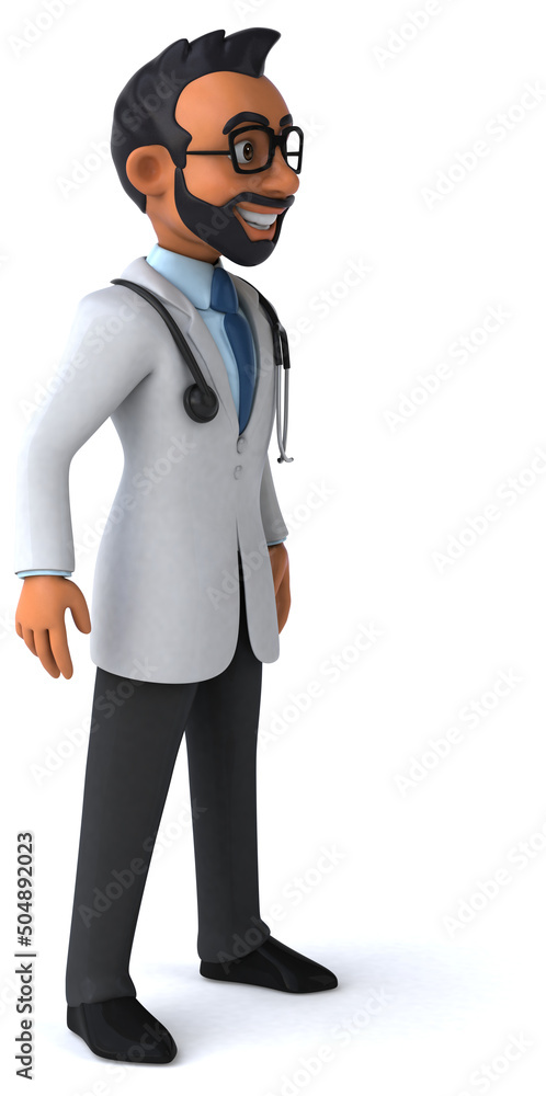 Fun 3D cartoon illustration of an indian doctor Stock Illustration ...