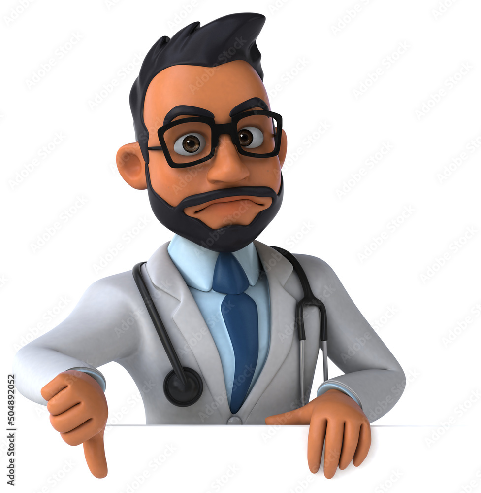 Fun 3D cartoon illustration of an indian doctor Stock Illustration ...
