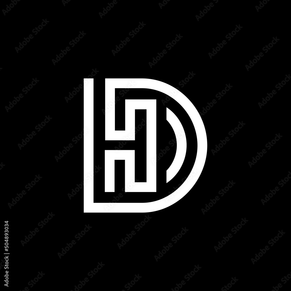 HD letter logo design template vector illustration Stock Vector | Adobe ...