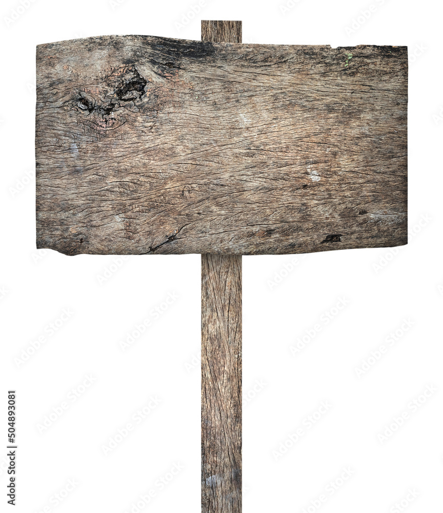 Old wooden sign isolated on white background Stock Photo | Adobe Stock