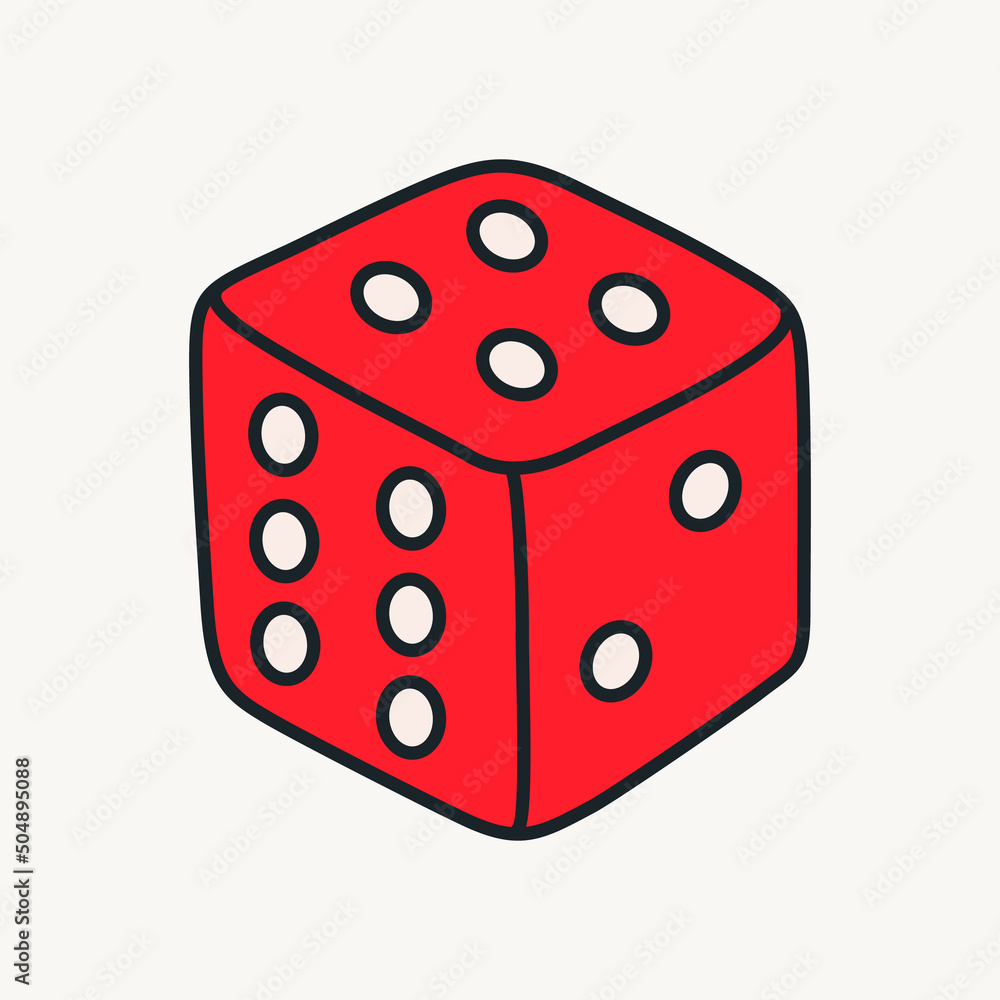 Cartoon vector funny cute Comic characters, dice. Stock Vector | Adobe ...