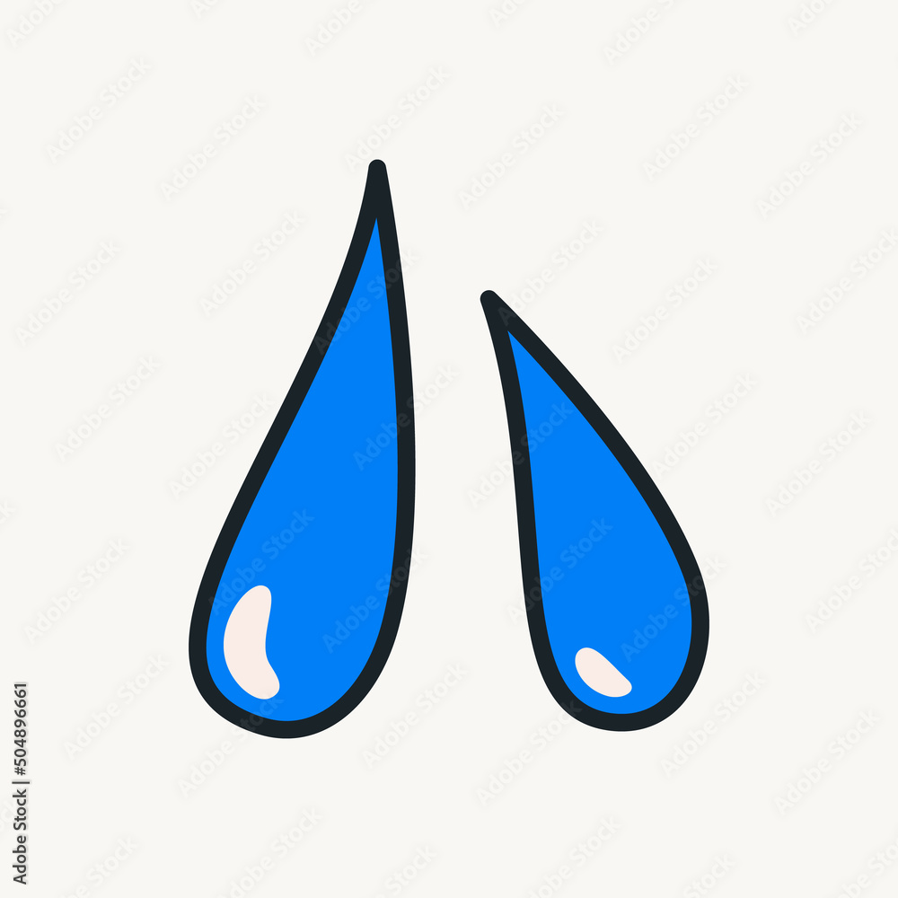 Cartoon vector funny cute Comic characters, drops. Stock Vector | Adobe ...