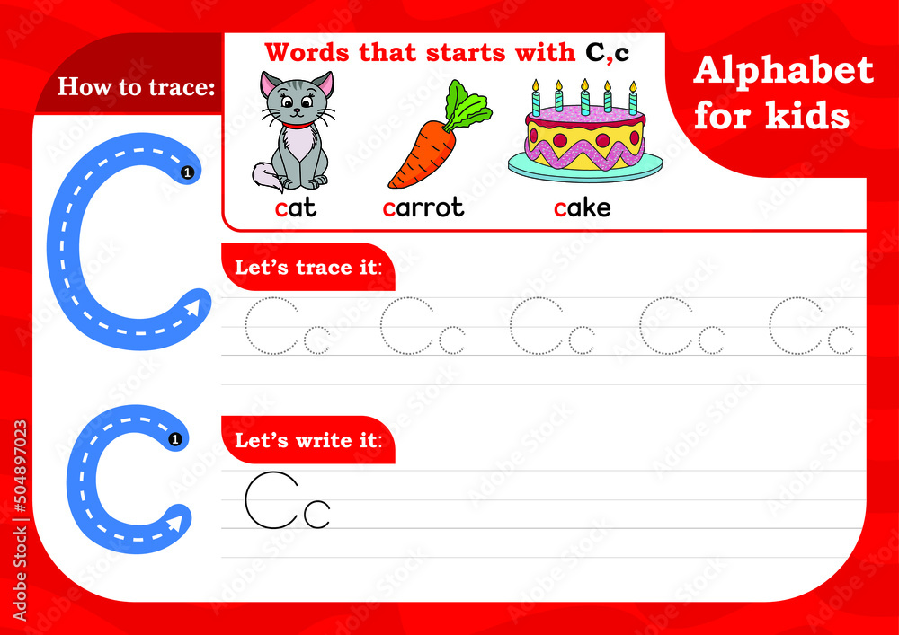 worksheet Letter C, Alphabet tracing practice Letter C. Letter C ...