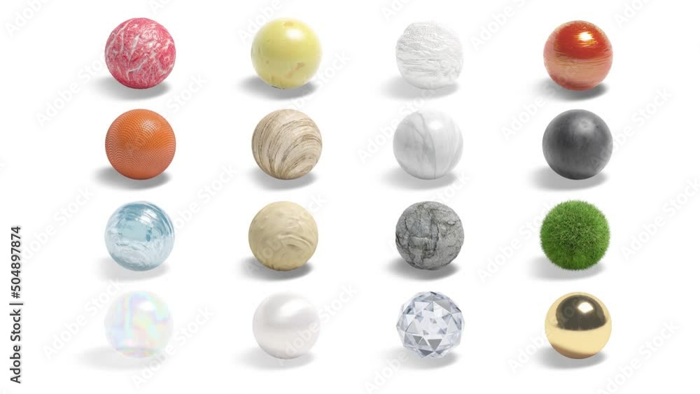 Blank ball different surface mockup set, looped rotation Stock Video ...