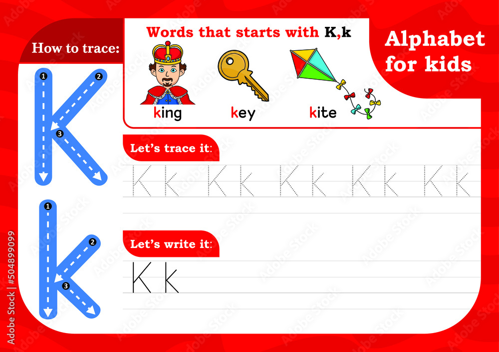 worksheet Letter K, Alphabet tracing practice Letter K. Letter K ...