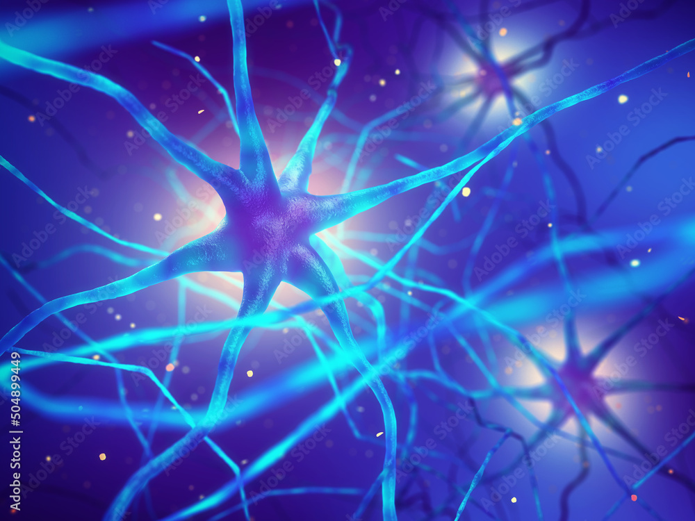 Human brain nerve cells. Neurons are part of the nervous system and ...