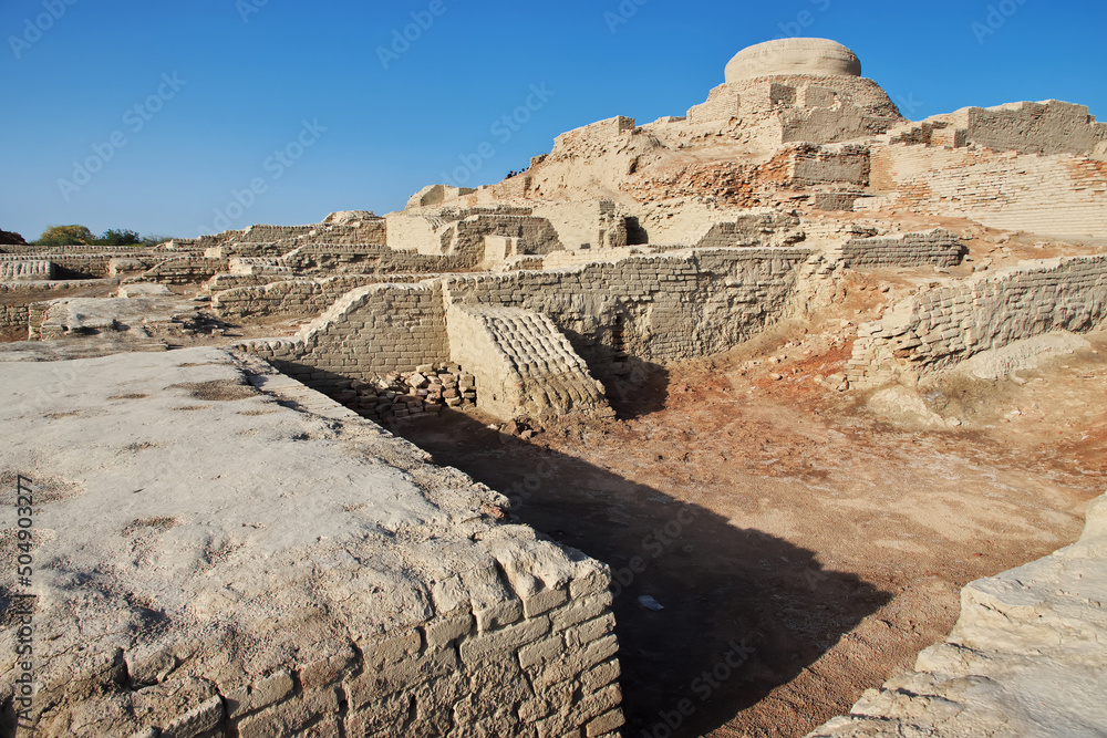 Mohenjo daro ruins close Indus river in Larkana district, Sindh ...