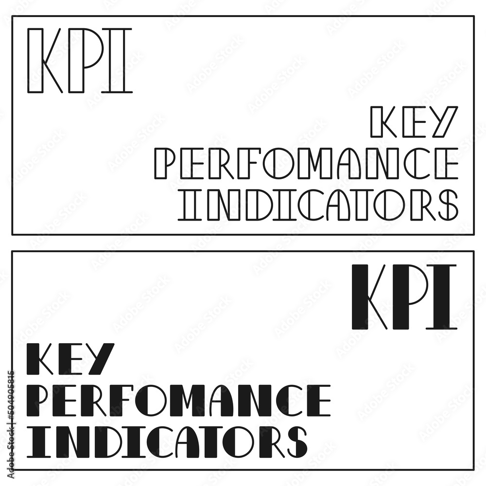 Black and white rey performance indicators lettering Stock Vector ...
