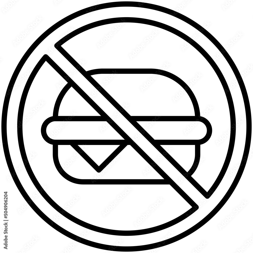 No food allowed icon, prohibition sign vector illustration Stock Vector ...