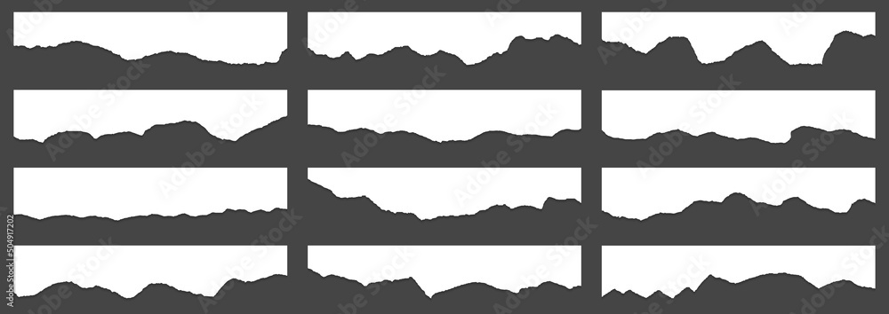 Torn edges of paper, craft design elements vector collection. Ripped ...