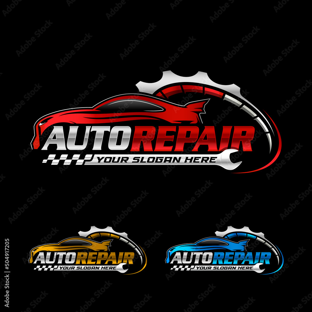 Auto repair services logo, badge, emblem template. Perfect logo for the ...