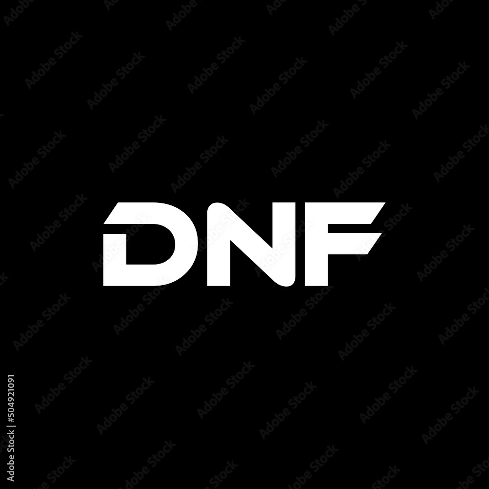 DNF letter logo design with black background in illustrator, vector ...
