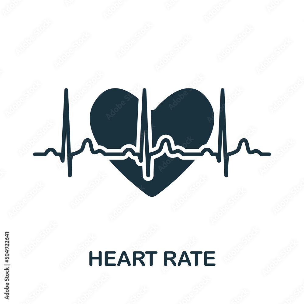 Heart Rate icon. Monochrome simple Health Check icon for templates, web ...