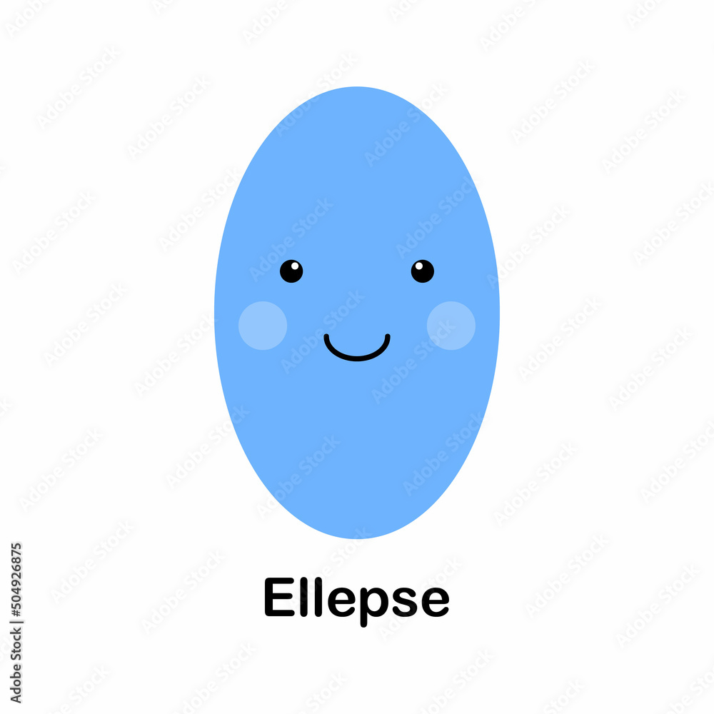 geometry funny ellipse shape for preschool kids. vector illustration ...