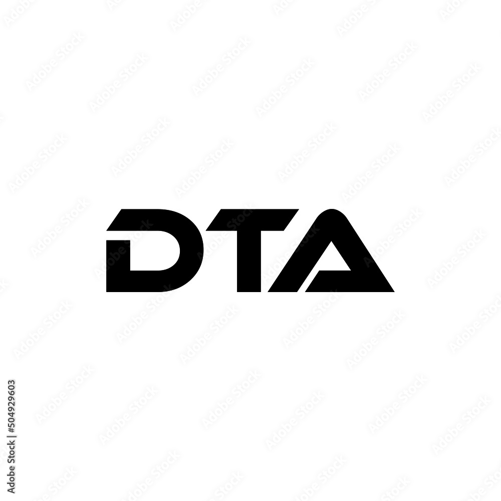 DTA letter logo design with white background in illustrator, vector ...