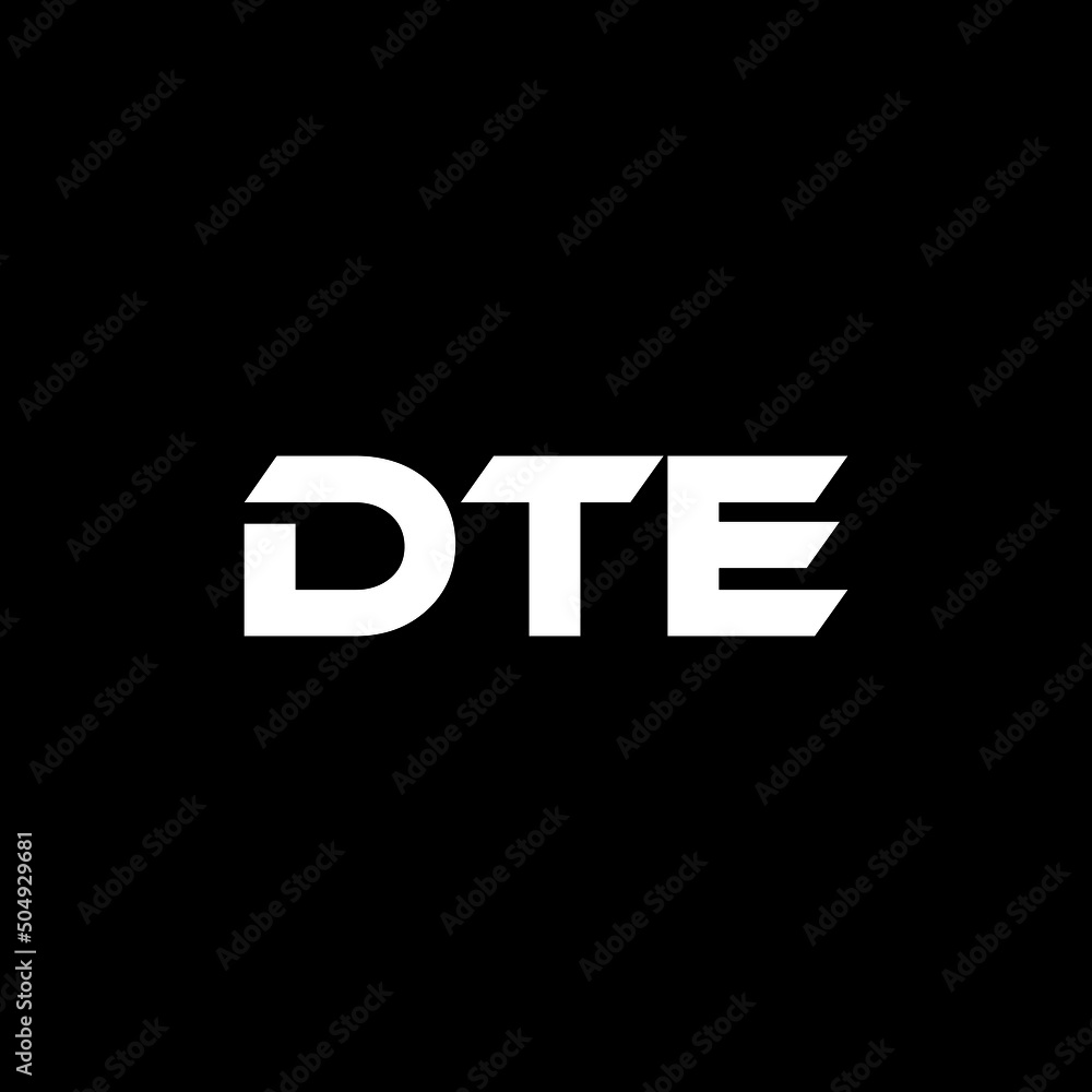 DTE letter logo design with black background in illustrator, vector ...