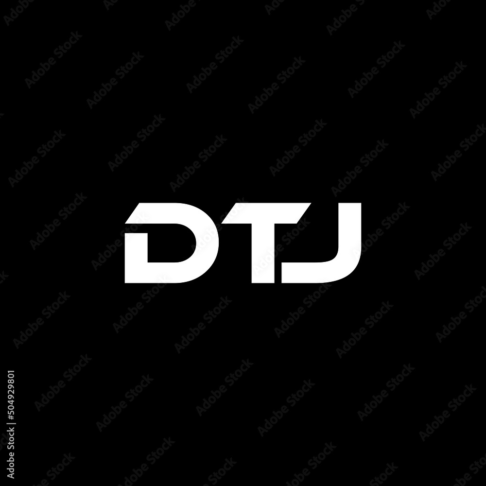 DTJ letter logo design with black background in illustrator, vector ...