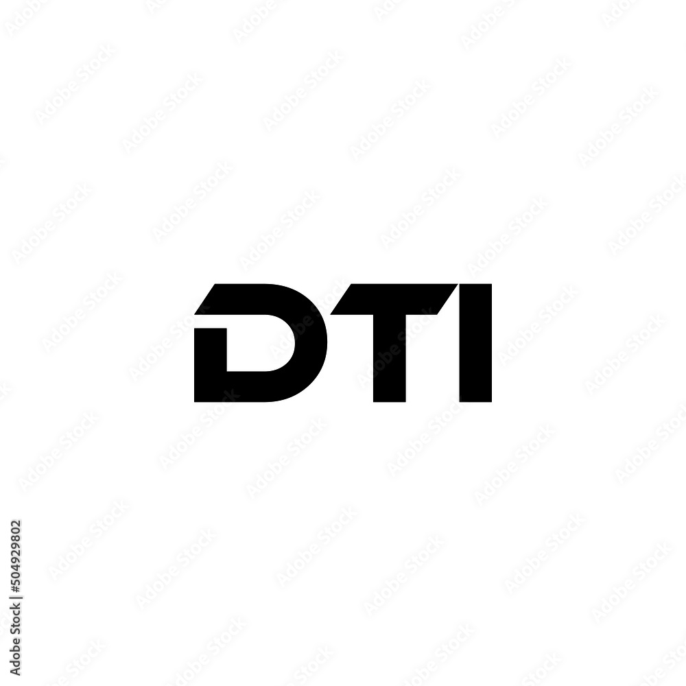 DTI letter logo design with white background in illustrator, vector ...