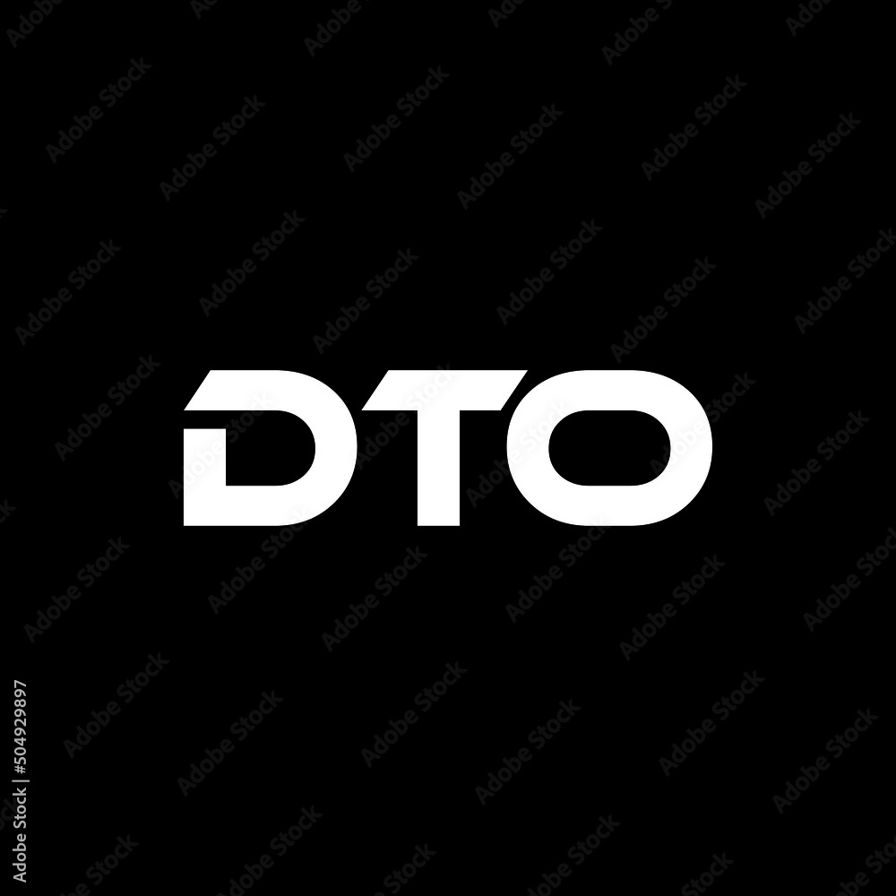 DTO letter logo design with black background in illustrator, vector ...